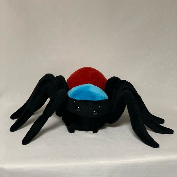 Toys | Vintage Spider Black Red Blue Plush Stuffed Animal Halloween ...